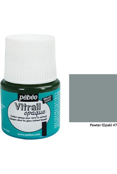 Pebeo Vitrail Cam Boyası 45Ml - 47 Pewter (Opak) Pebeo Vitrail Cam Boyası 45Ml - 47 Pewter (Opak)