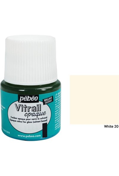 Pebeo Vitrail Cam Boyası 45Ml - 20 White Pebeo Vitrail Cam Boyası 45Ml - 20 White