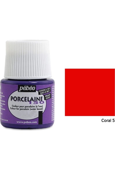 Pebeo Porcelaine 150 Porselen Boyası 45Ml - Coral 5 Pebeo Porcelaine 150 Porselen Boyası 45Ml - Coral 5