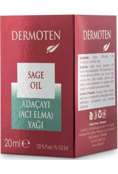 Dermoten Adaçayı Yağı 20ml