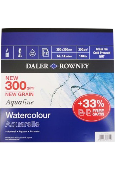 Daler Rowney Aquafine Sulu Boya Blok 300Gr - 35X35Cm Daler Rowney Aquafine Sulu Boya Blok 300Gr - 35X35Cm