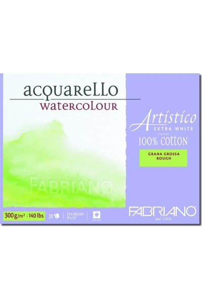 Fabriano Artistico Extra White, Kalın Dokulu Sulu Boya Blok, 300Gr. - Gg/R - 23X30,5Cm Fabriano Artistico Extra White, Kalın Dokulu Sulu Boya Blok, 300Gr. - Gg/R - 23X30,5Cm