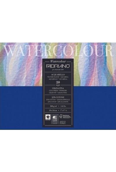 Fabriano Watercolor Studio, İnce Dokulu Suluboya Blok - 300Gr. 24X32Cm Fabriano Watercolor Studio, İnce Dokulu Suluboya Blok - 300Gr. 24X32Cm