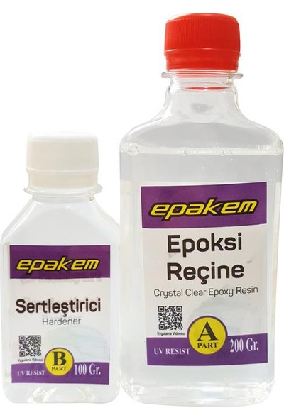 Epakem Epoksi Reçine + Sertleştirici 200Gr + 100Gr