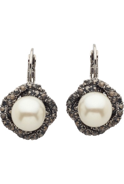 Modex Markazit Taşlı İncili Şık Küpe