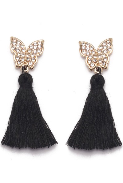 Modex Altın Kaplama Kelebek Püskül Küpe