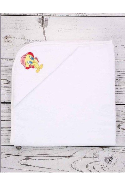 Özdilek Tweety Nakışlı Bambu Bebek Yenidoğan Havlusu Beyaz