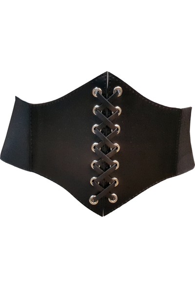 Kemer Dünyası BK 911 Geniş İpli Bağcıklı Arka Lastikli Korse Tarz Bayan Kemeri Kemer Dünyası BK 911 Geniş İpli Bağcıklı Arka Lastikli Korse Tarz Bayan Kemeri