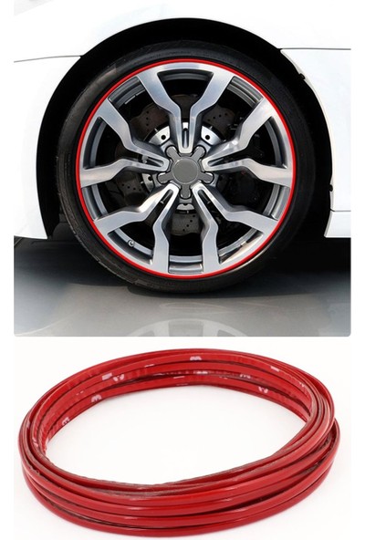ModaCar 9 MM Jant Çevresine Sportif Kırmızı Şerit 422400 ModaCar 9 MM Jant Çevresine Sportif Kırmızı Şerit 422400