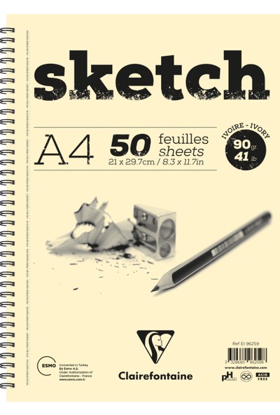 Clairfontaine Eskiz Defteri A4 Telli 90 Gr 50 Yp Clairfontaine Eskiz Defteri A4 Telli 90 Gr 50 Yp