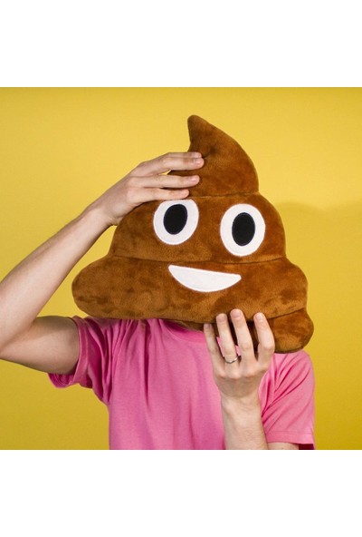 Wildlebend Kahverengi Gülen Poo Emoji Yastık