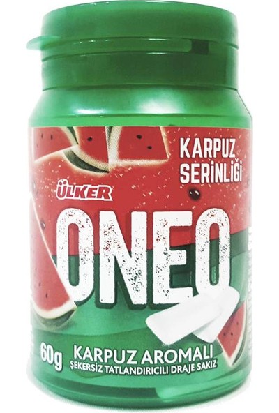 Ülker Oneo Karpuz Aromalı Şekersiz Draje Sakız 60 Gr Ülker Oneo Karpuz Aromalı Şekersiz Draje Sakız 60 Gr