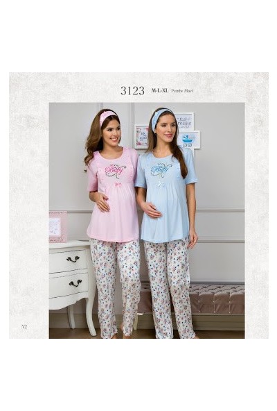 Haluk Bayram Baha Lohusa Emzirme Pijama Takım 3123B Haluk Bayram Baha Lohusa Emzirme Pijama Takım 3123B