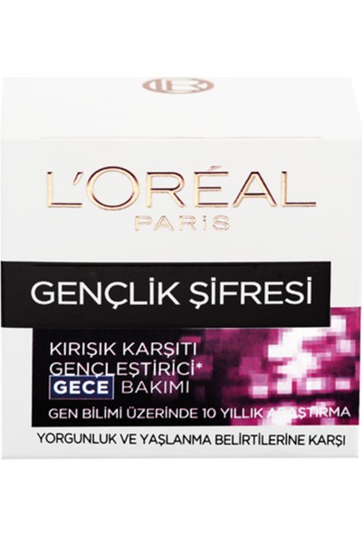 L'Oréal Paris Dermo Expertise Youth Code Gençlik Şifresi 50 Ml Gece Kremi
