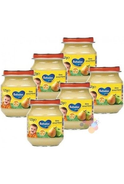 Bebelac Elma Armut Püreli Kavanoz Maması 125 gr - 6'lı Bebelac Elma Armut Püreli Kavanoz Maması 125 gr - 6'lı