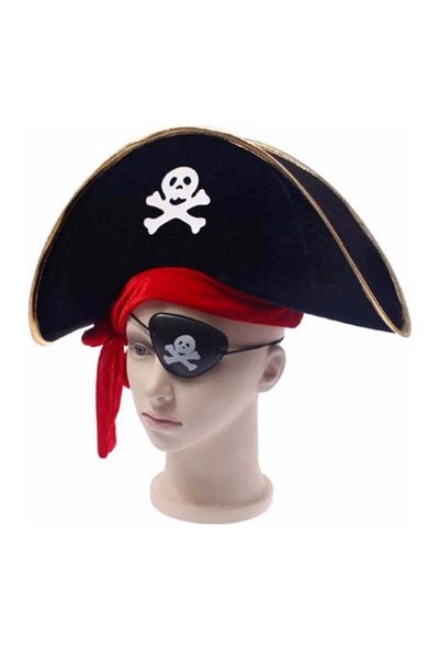 PartiStok Çocuk Korsan Şapka Göz Bandı Seti PartiStok Çocuk Korsan Şapka Göz Bandı Seti