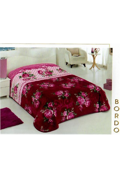 Sarar Battaniye Çift Kişilik Rosery Bordo