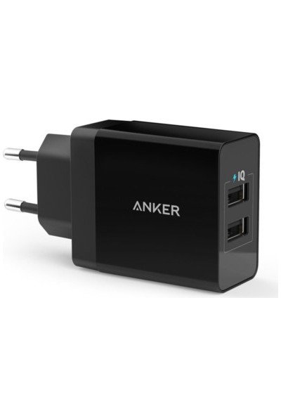 Anker PowerPort 2 24W Seyahat Şarj Cihazı - Siyah Anker PowerPort 2 24W Seyahat Şarj Cihazı - Siyah