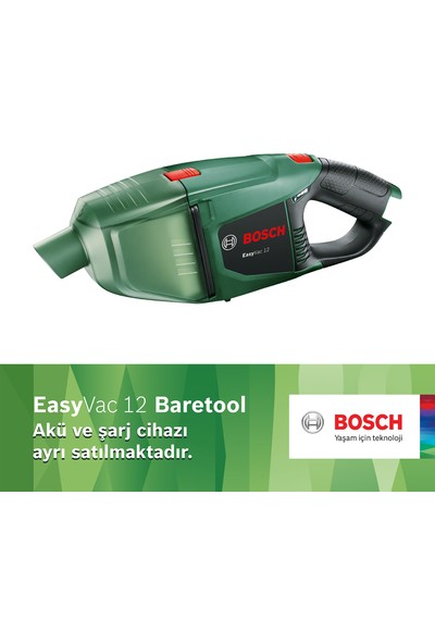 Bosch EasyVac 12 Baretool (Akü ve Şarj Cihazı Dahil Değil) Akülü El Süpürgesi Bosch EasyVac 12 Baretool (Akü ve Şarj Cihazı Dahil Değil) Akülü El Süpürgesi