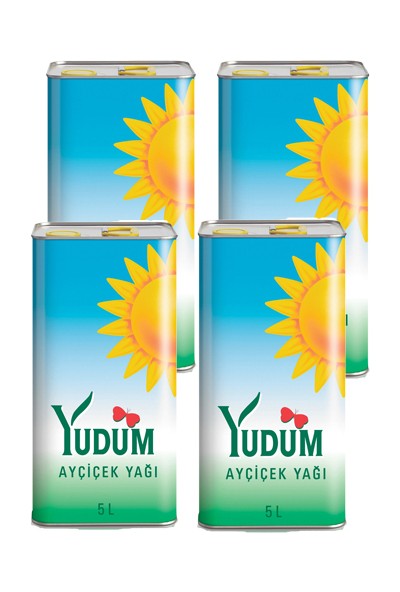 Yudum Ayçiçek Yağı 5 lt Teneke 4'lü Koli (Eko Paket)