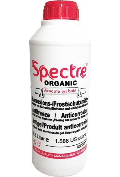 Spectre G12 Organik Kırmızı Antifiriz 1.5LT (-40 derece) Spectre G12 Organik Kırmızı Antifiriz 1.5LT (-40 derece)