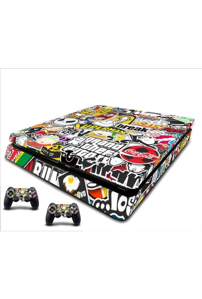 StickerMarket PS4 Slim Stickerbomb Sticker Seti StickerMarket PS4 Slim Stickerbomb Sticker Seti