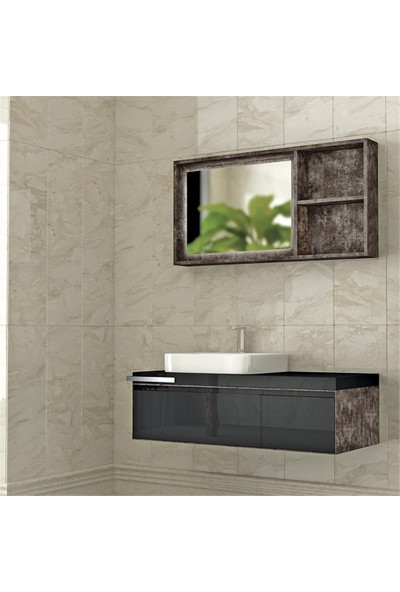 NPlus Mokka 120 cm Banyo Dolabı