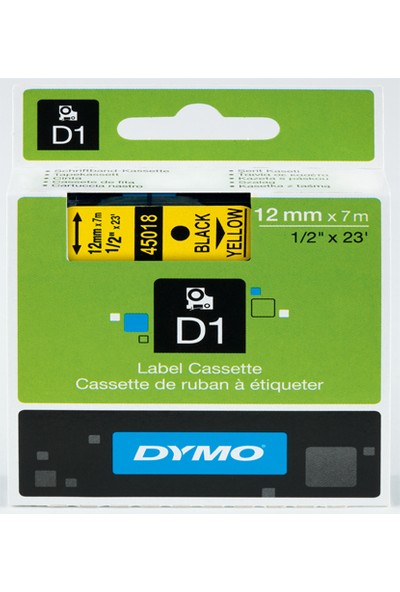 Dymo D1 Şerit S0720580 12-7Mt Sarı-Siyah 45018 Dymo D1 Şerit S0720580 12-7Mt Sarı-Siyah 45018