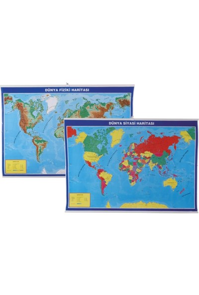 Gülpaş Harita Dünya Fiziki Ve Siyasi Çıtalı 70X100