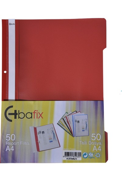 Bafix Telli Dosya Pls A-4 Kırmızı