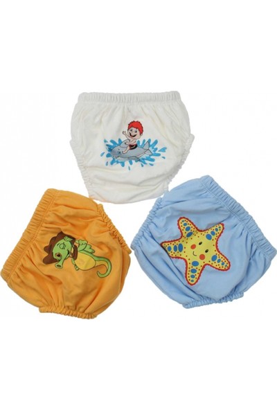 Modaateşi Erkek Bebek Sevimli 3'Lü Alıştırma Külodu 035 60155 013