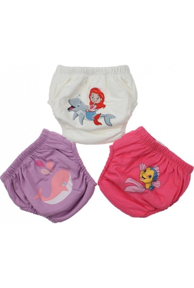 Story Baby Kız Bebek Sevimli 3'Lü Alıştırma Külodu (Mor) Turuncu Balinalı