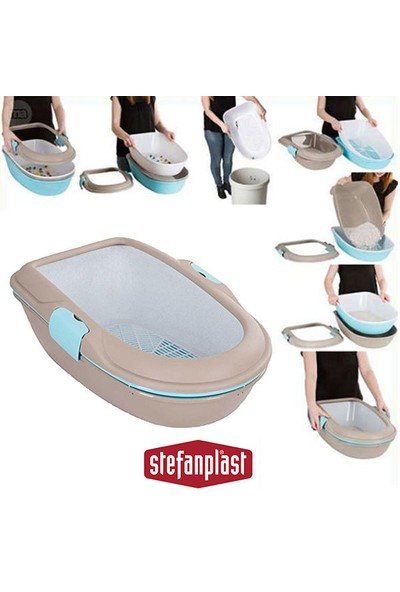 Stefanplast Furba Elekli Açık Kedi Tuvalet Kabı Granit Gri 39X59X22H Cm Stefanplast Furba Elekli Açık Kedi Tuvalet Kabı Granit Gri 39X59X22H Cm