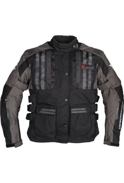 Venom Tourex Motosiklet Montu 3 Katlı (Gri-Siyah) Venom Tourex Motosiklet Montu 3 Katlı (Gri-Siyah)