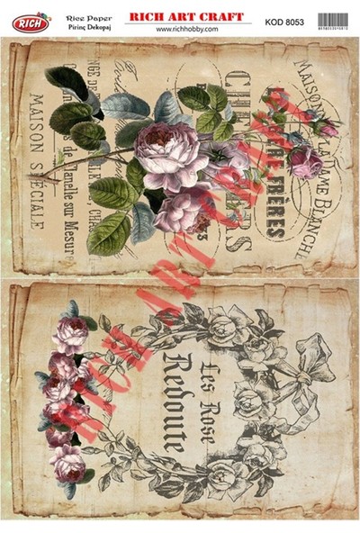 Rich Pirinç Dekupaj Kağıdı A3 N:8053