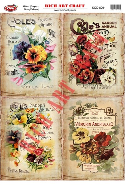 Rich Pirinç Dekupaj Kağıdı A3 N:8091