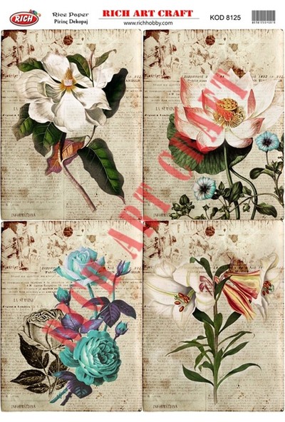 Rich Pirinç Dekupaj Kağıdı A3 N:8125