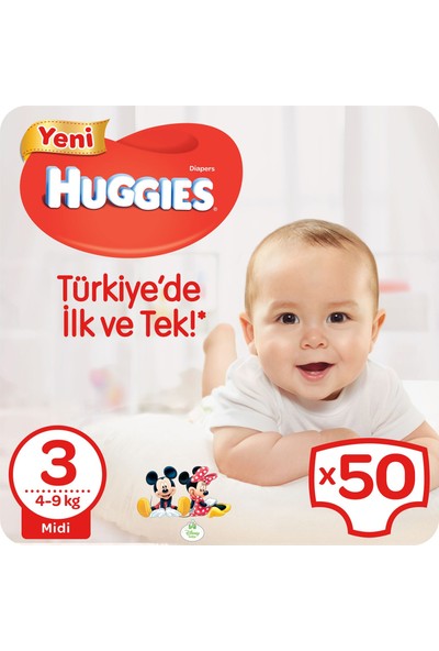Huggies Bebek Bezi Jumbo Midi 3 Beden 50 Adet Huggies Bebek Bezi Jumbo Midi 3 Beden 50 Adet