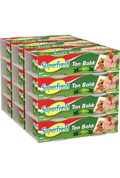 SuperFresh Ton Balığı Zeytinyağlı 160 gr x 24 Adet SuperFresh Ton Balığı Zeytinyağlı 160 gr x 24 Adet