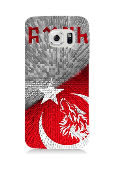Teknomeg Samsung Galaxy S6 Bayrak Ve Türk Desenli Silikon Kılıf