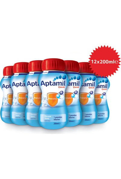 Aptamil Çocuk Sıvı Devam Sütü 1 Yaş+ 200 ml - 12'li