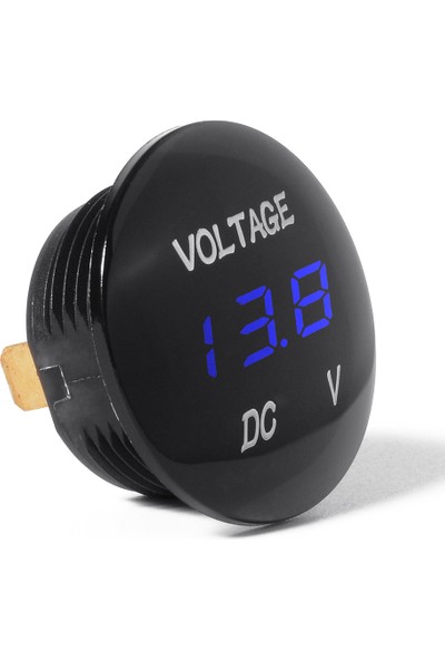 Araba Motosiklet LED Dijital Ekran Voltmetre Su Geçirmez 12 V 24 V Mavi Araba Motosiklet LED Dijital Ekran Voltmetre Su Geçirmez 12 V 24 V Mavi