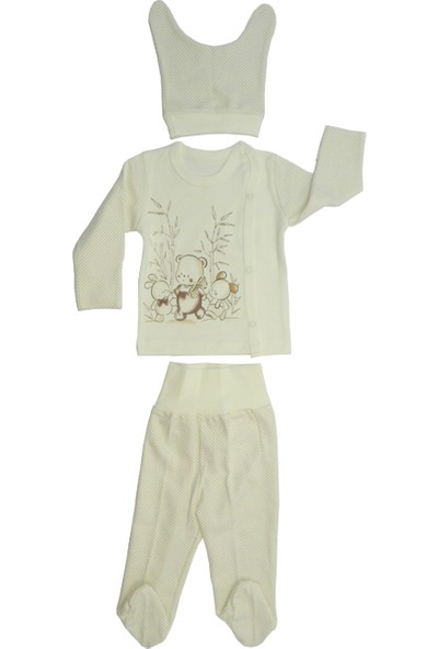 Gümüş Bebe Kendinden Eldivenli Pijama Takımı