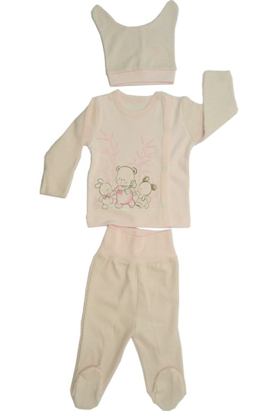 Gümüş Bebe Kendinden Eldivenli Pijama Takımı