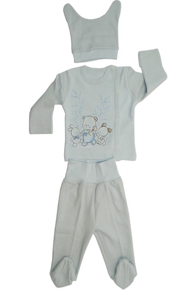 Gümüş Bebe Kendinden Eldivenli Pijama Takımı