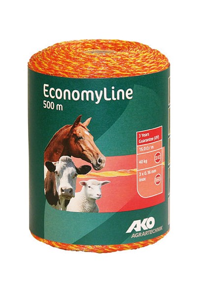 Ako Elektrikli Çit İpi 500 mt Politel 3x0,16mm