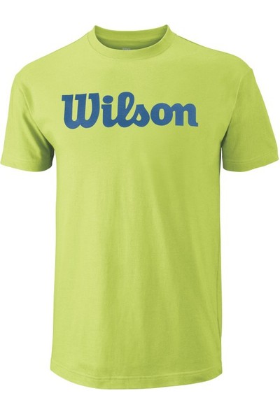 Wilson Scrıpt Cotton Tee Erkek T-Shirt Green Glow/Deep Water (M) (WRA747802MD) Wilson Scrıpt Cotton Tee Erkek T-Shirt Green Glow/Deep Water (M) (WRA747802MD)