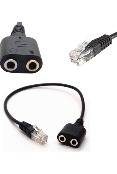 Ti-Mesh Rj9 To 2X 3 5Mm Jack Snom Yealink Avaya 1600 9600 Pc Kulaklık İçin Kablo Ti-Mesh Rj9 To 2X 3 5Mm Jack Snom Yealink Avaya 1600 9600 Pc Kulaklık İçin Kablo