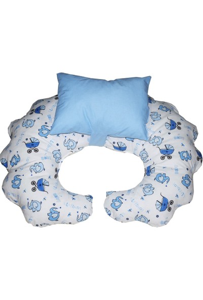 Hupim Mavi Emzirme Yastığı Bebek Oturma Minderi Yastık Hupim Mavi Emzirme Yastığı Bebek Oturma Minderi Yastık