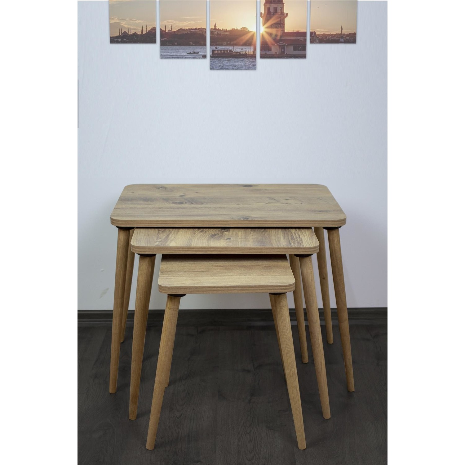 Pratico Napoli 3'lü Zigon Sehpa Atlantik Çam Fiyatı